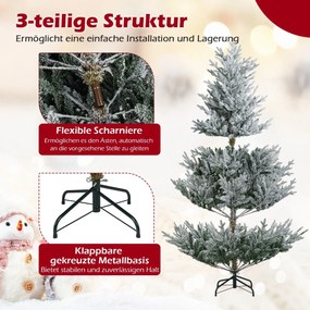 Costway 180 cm Umělý vánoční stromek se světly a sněhem Umělý vánoční stromeček