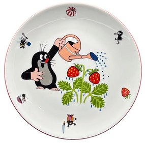 Dětský porcelánový talíř mělký Krtek a jahody, průměr 210 mm,  THUN 1794, 1 ks