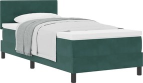 Postel s boxspringem s čelo Tmavě zelená 90 x 190 cm samet 3339143