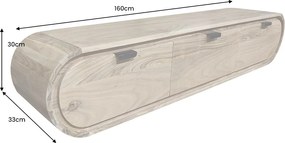 Designový závěsný TV stolek Callison 160 cm akácie