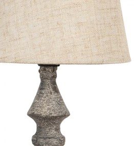 Šedá lampa s béžovým stínidlem – 14x32 cm