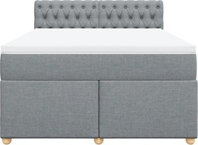 Box spring postel s matrací světle šedá 140 x 190 cm textil 3286682