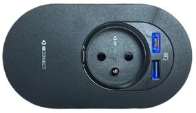 IBConnect Elektro zásuvka Orbit matná černá - různé konfigurace Konfigurace elektrozásuvky: 1x230V + USB nab. A+C