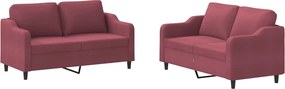 2dílná sedací souprava s poduškami vínová textil 3201808