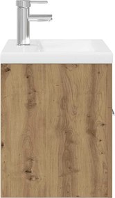 Umyvadlová skříňka s vestavěným umyvadlem a baterie dub artisan 3328906