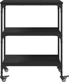 vidaXL Kuchyňský vozík 60 x 41 x 76 cm kompozitní dřevo [842301] Barva: Černá