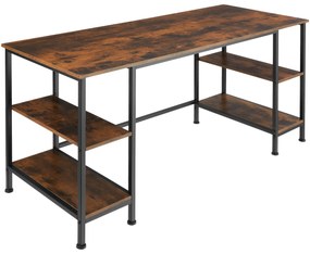 tectake 404346 počítačový stůl stoke 137x55x75cm - industriální dřevo tmavé, rustikální
