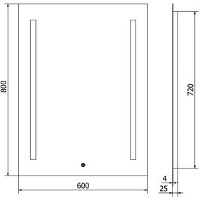 Mexen Remi podsvícené koupelnové zrcadlo 60 x 80 cm, LED 6000K, ventilátor - 9804-060-080-611-00