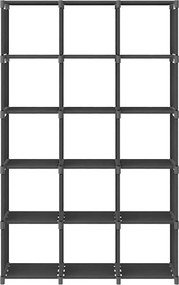 Výstavní police s 15 přihrádkami šedá 103x30x175,5 cm textil 322620