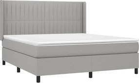 Box spring postel s matrací světle šedá 180 x 200 cm textil 3131609