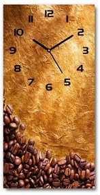 Wallmuralia Moderní hodiny nástěnné Zrnka kávy 30x60 cm
