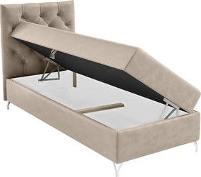Boxspringová postel, 90x200, béžová látka Velvet, levá, GULIETTE + dárek
