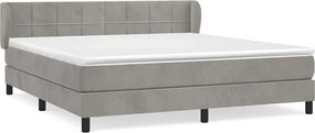 Box spring postel s matrací světle šedá 160x200 cm samet 3127499