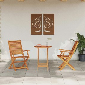 Skladací bistro sada 3 ks Hnědá Masivní akátové dřevo 3375689