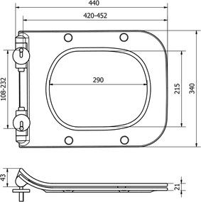 Mexen - WC sedátko SLIM DUROPLAST na wc mísu STELLA, MARGO (821) | soft-close, 39080100