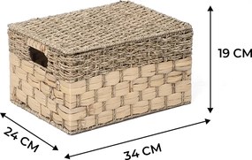 Massivo.cz Pletené košíky s víkem z mořské trávy (3v1 - produkt 8)