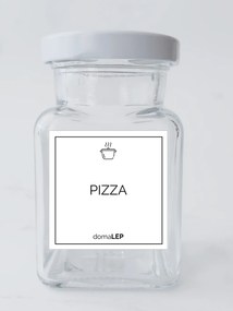 Samolepka na kořenky PIZZA bílá 5 × 5 cm základní písmo