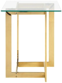 Odkládací stolek zlatý se skleněnou deskou CRYSTAL Beliani