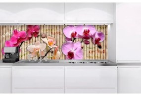 DIMEX | Fototapeta do kuchyně Orchidej KI-180-026 | 180 x 60 cm | fialová, béžová, růžová