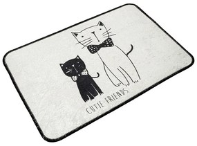 Bílá/černá koupelnová předložka 60x40 cm Little Cats - Foutastic