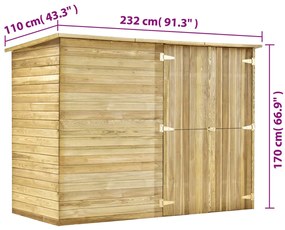 vidaXL Marketos Zahradní domek / kůlna 232 x 110 x 170 cm impregnovaná borovice