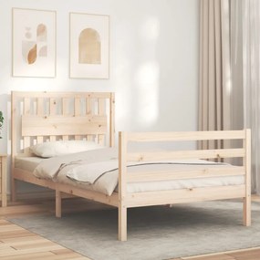 Rám postele s čelem 100 x 200 cm masivní dřevo 3194301