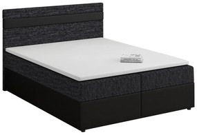 Manželská postel Boxspring 160x200 cm Mimosa Comfort melirovaná černá + černá) (s roštem a matrací). 1056236