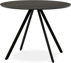 Kulatý jídelní stůl 100x100cm HT-R5010 GREY, lamino, šedý dub