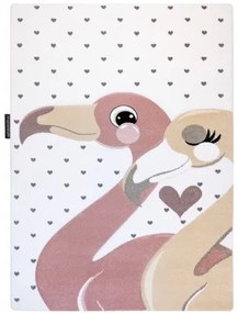 Dywany Łuszczów Dětský kusový koberec Petit Flamingos hearts cream ROZMĚR: 140x190