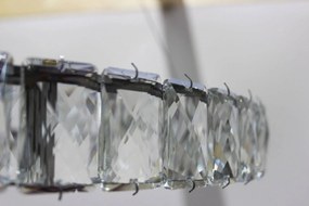 Stříbrný závěsný křišťálový lustr MONICA 48cm