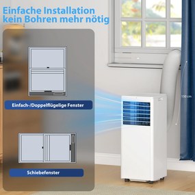 Přenosná klimatizace 9000 BTU, 4 v 1 s chlazením, odvlhčovačem, ventilátorem, režimem spánku