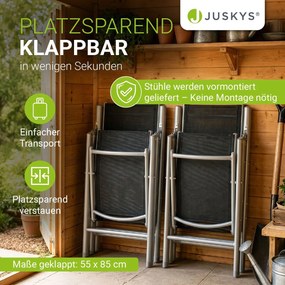 Juskys Hliníkový zahradní jídelní set Milano Barva: stříbrošedá, Velikost: 5 dílů