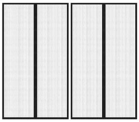 Závěsy do dveří proti hmyzu 2 ks s magnety černé 200 x 80 cm 314685