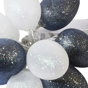 LED světelný řetěz Eggs1, 1,6 m, šedá/bílá