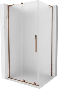 Mexen Velar L, sprchový kout s posuvnými dveřmi 100 x 85 cm, 8mm sklo námraza, růžové zlato, 871-100-085-33-60