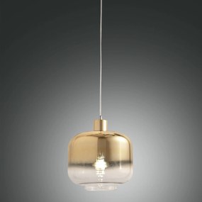 Fabas 3520-40-332 Catchy, závěsné svítidlo ze stínovaného zlatého skla, 1x60W E27, prům. 25cm