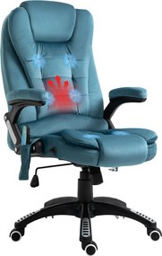 Vinsetto Kancelářská Židle s Vibrací a Masáží, Ergonomická Pracovní Židle s Vyhříváním, Nastavitelná Výkonná Židle s Funkcí Polohování a Dálkovým Ovlá