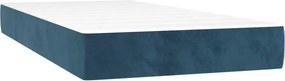 Box spring postel s matrací tmavě modrá 100x200 cm samet 3137891