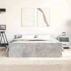 Rám postele s hlavovým a nožním čelem betonově šedý 150x200 cm 3203757