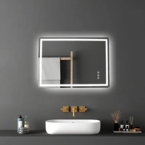 LED koupelnové zrcadlo 3 barevné nástěnné toaletní zrcátko proti zamlžování 70 ×