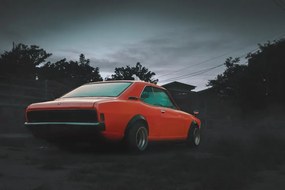 Vícedílný obraz Oranžové Retro Auto Nedostatek Nedostatek Plátno Canvas 60x40