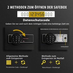 Costway Bezpečný elektronický trezor 31,5 l s digitální klávesnicí a klíčem