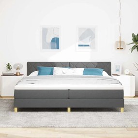Postel s boxspringem s polštářem Tmavě šedá 200 x 200 cm textil 3339022