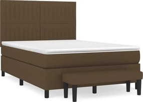 Box spring postel s matrací tmavě hnědá 140x200 cm textil 3136760