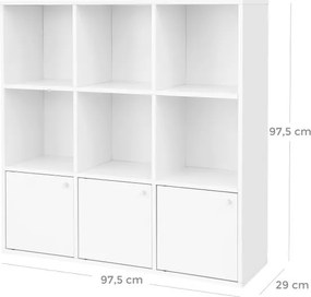 Regál na knihy a hračky, bílý 97,5x97,5x29 cm