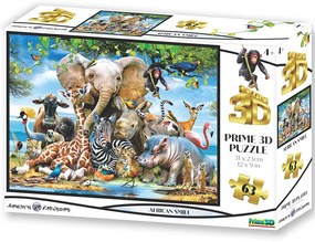 PRIME 3D PUZZLE - Afrika úsměv 63 dílků