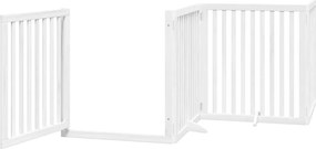 Zábrana pro psy s dvířky skládací 8 panelů bílá 640 cm topol 3155678