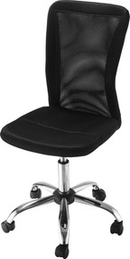 Kancelářská židle Vinsetto bez područek, ergonomická kancelářská židle, výškově nastavitelná, max. nosnost 100 kg, černá | Aosom