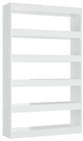 Knihovna / dělicí stěna bílá s vysokým leskem 100 x 30 x 166 cm - Default Title
