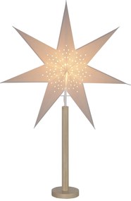 STAR TRADING Hvězda na stojánku Elice Natural, hnědá barva, dřevo, papír